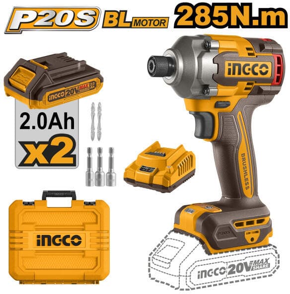 Filetanta 20V 1/4 285 Nm cu 2 x 2.0AH