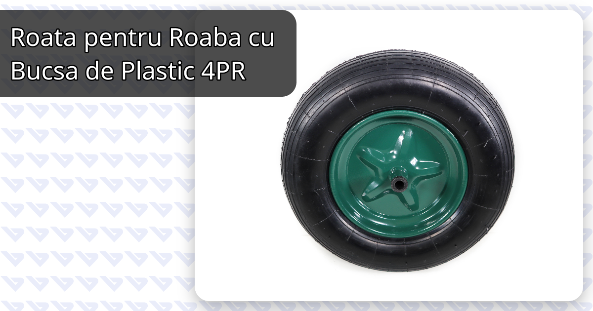 Roata pentru Roaba cu Bucsa de Plastic 4PR