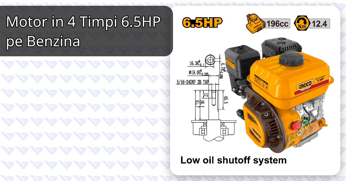 Motor in 4 Timpi 6.5HP pe Benzina