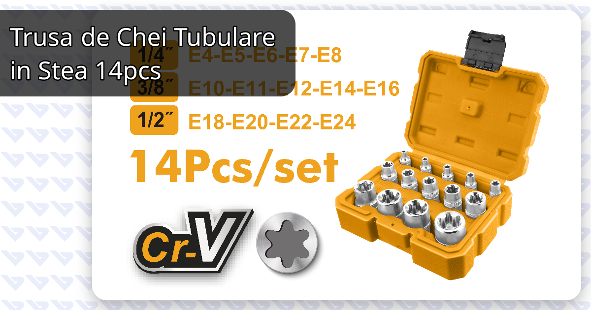 Trusa de Chei Tubulare in Stea 14pcs