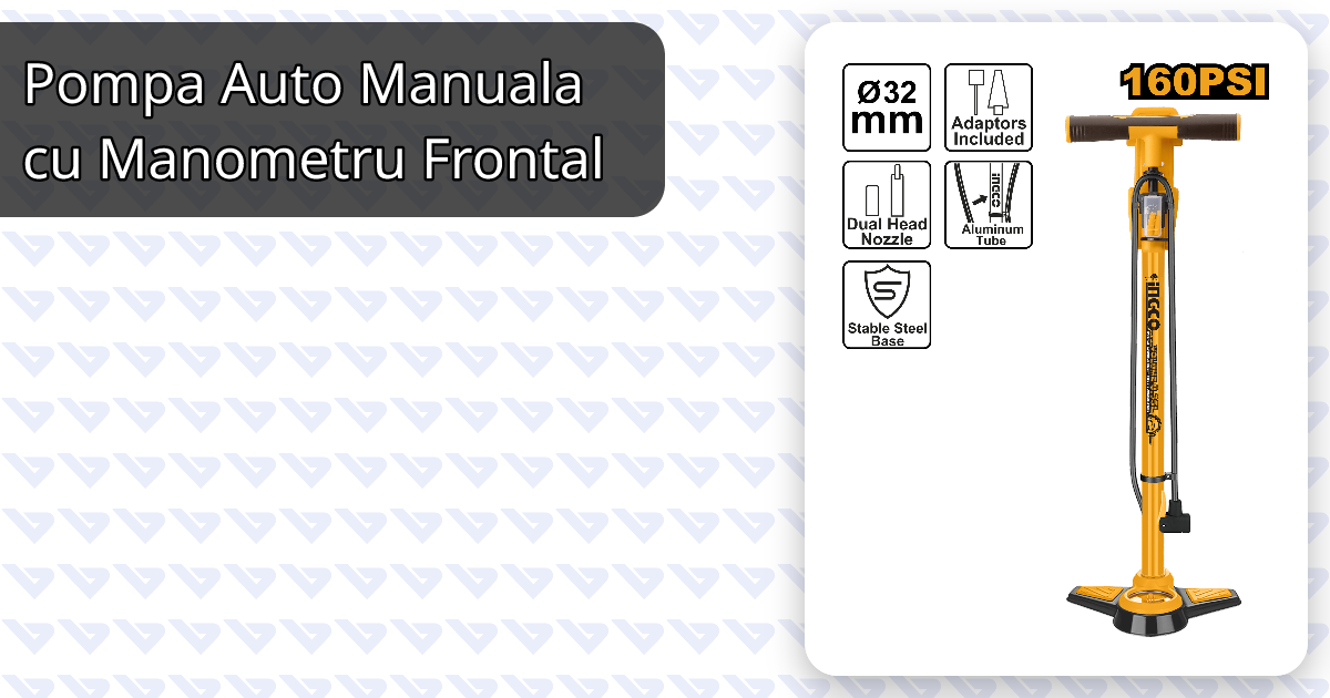 Pompa Auto Manuala cu Manometru Frontal