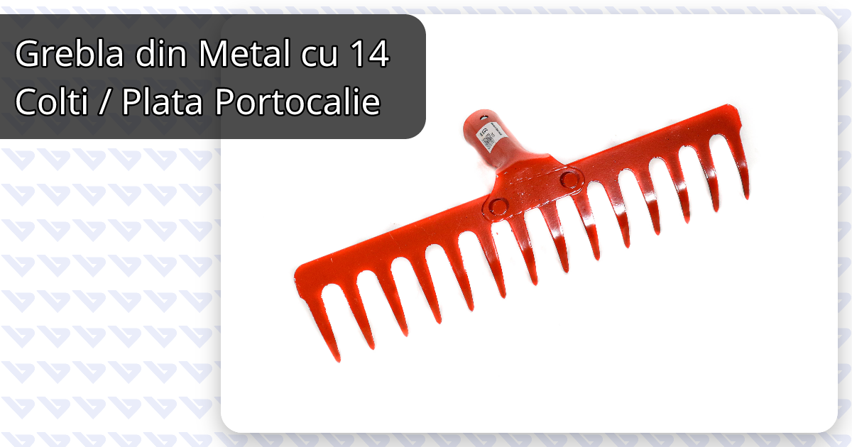 Grebla din Metal cu 14 Colti / Plata Portocalie