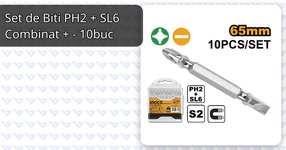 Set de Biti PH2 + SL6 Combinat + - 10buc
