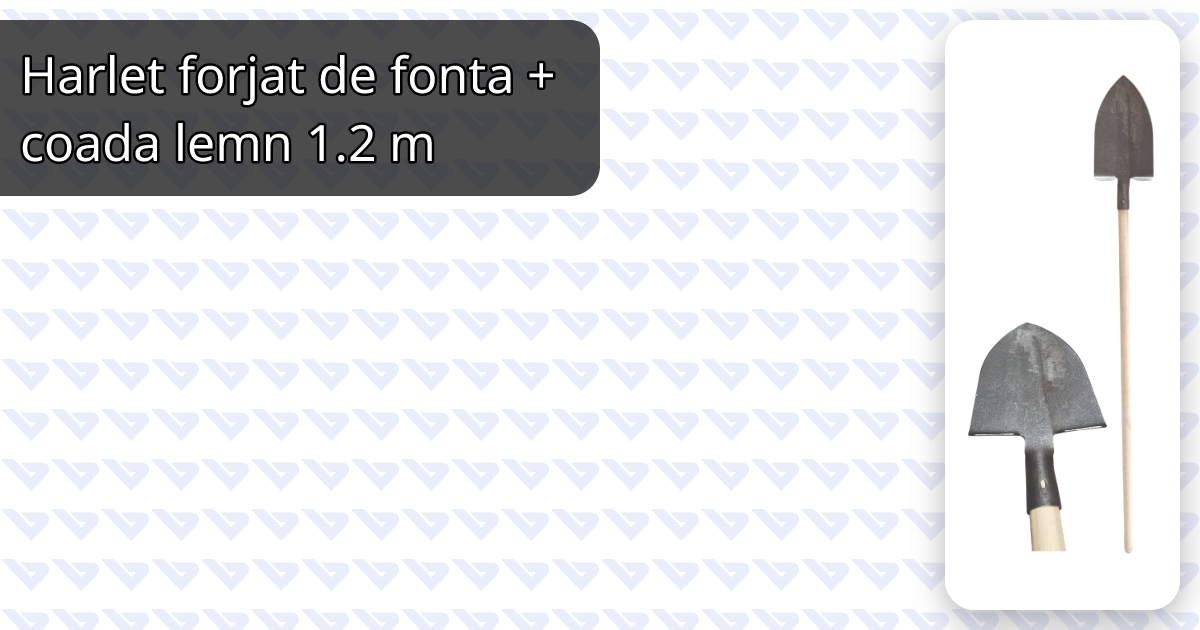 Harlet forjat de fonta + coada lemn 1.2 m