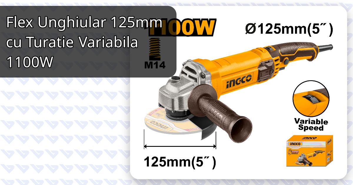 Flex Unghiular 125mm cu Turatie Variabila 1100W